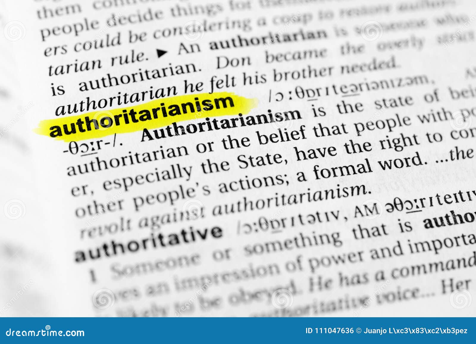Highlighted English Word `authoritarianism` and Its Definition in the ... Highlighted English Word `authoritarianism` and Its Definition in the ...