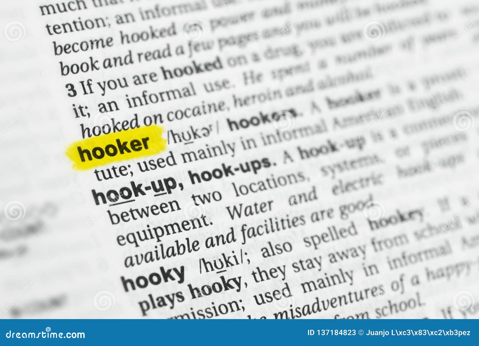 Highlighted English Word and Its Definition at the Dictionary Stock ...