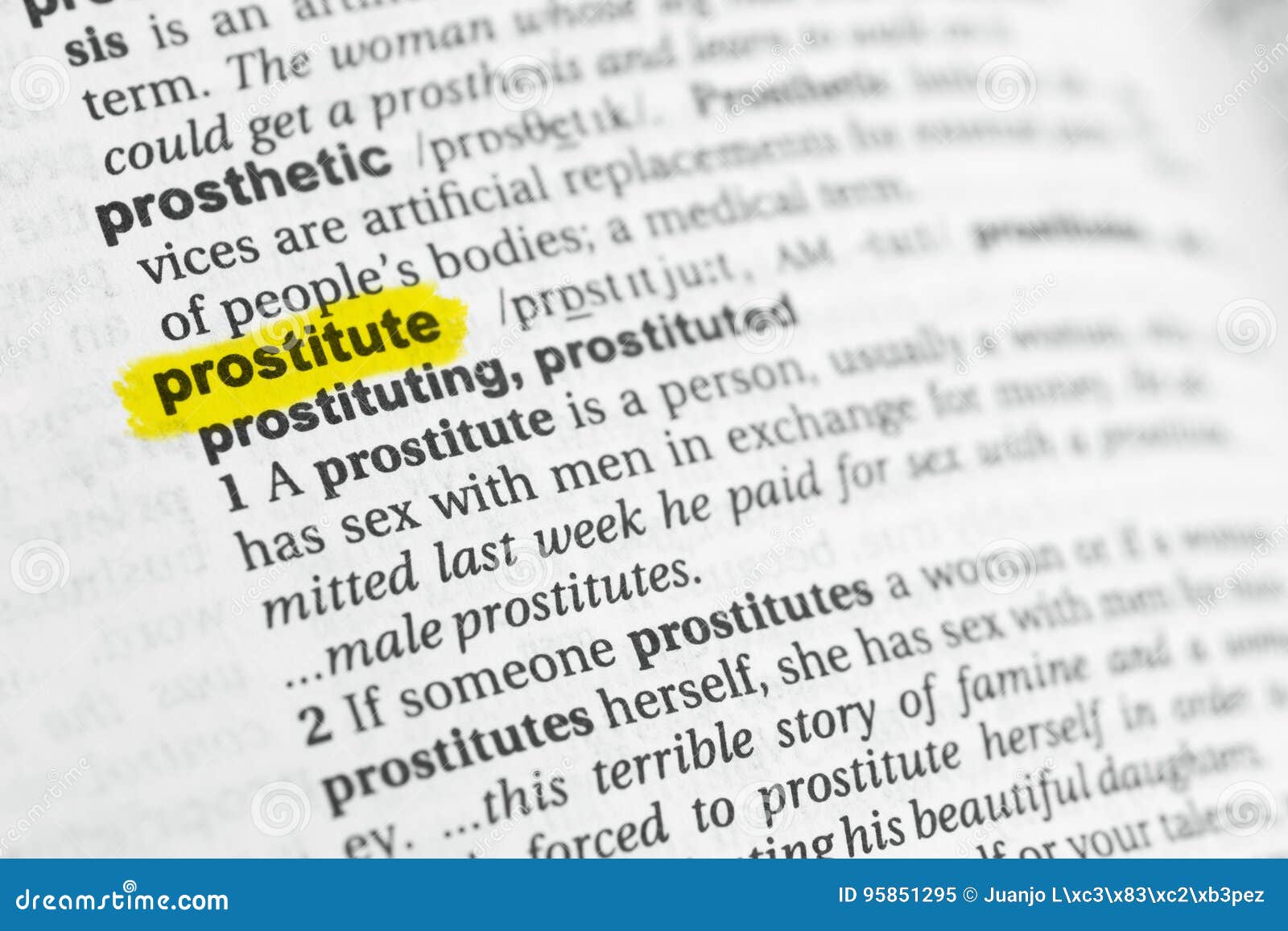Highlighted English Word & X22;prostitute& X22; and Its Definition at ...