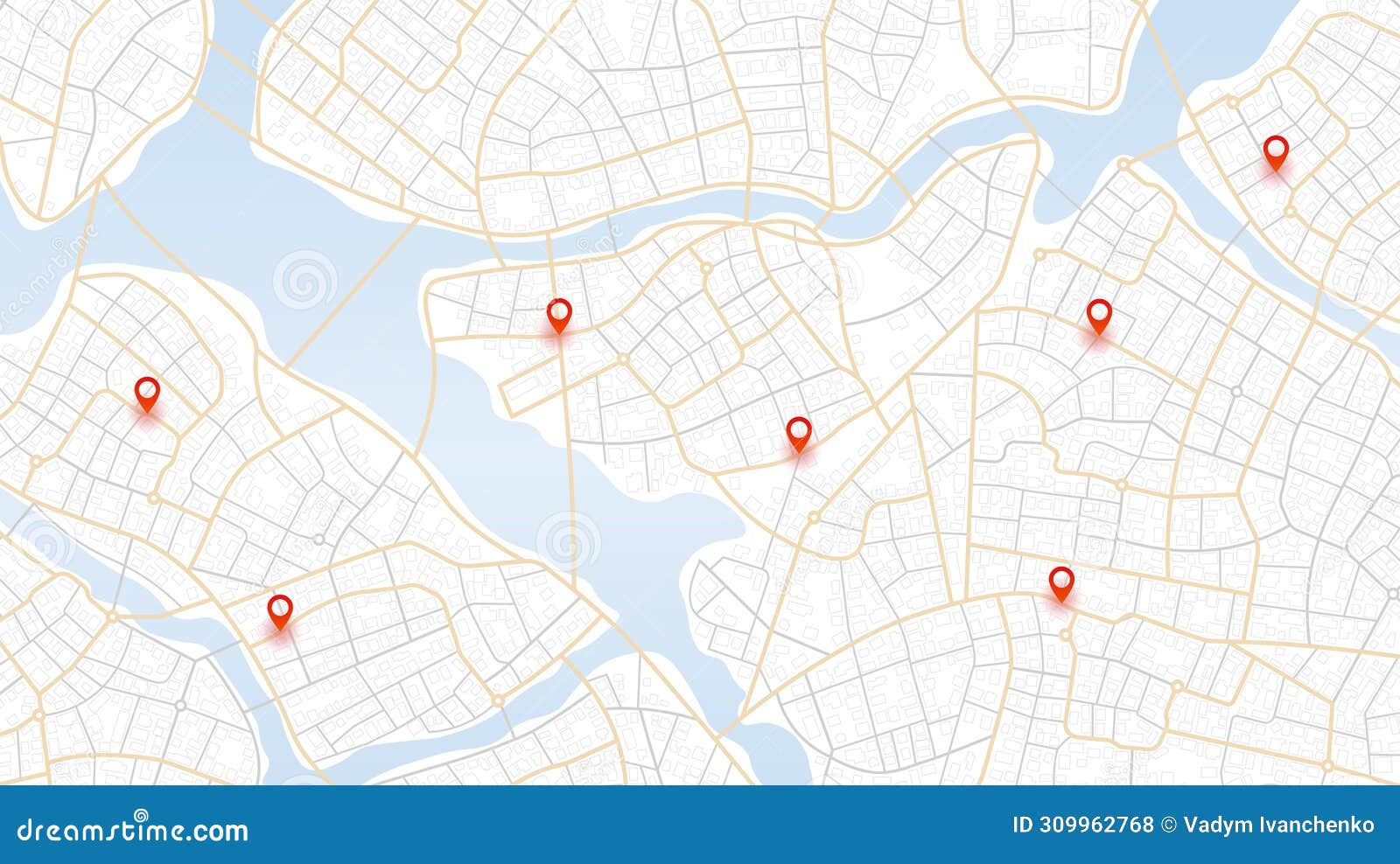 Highlighted Featuring Points of Interest. an Abstract Navigation Plan ...