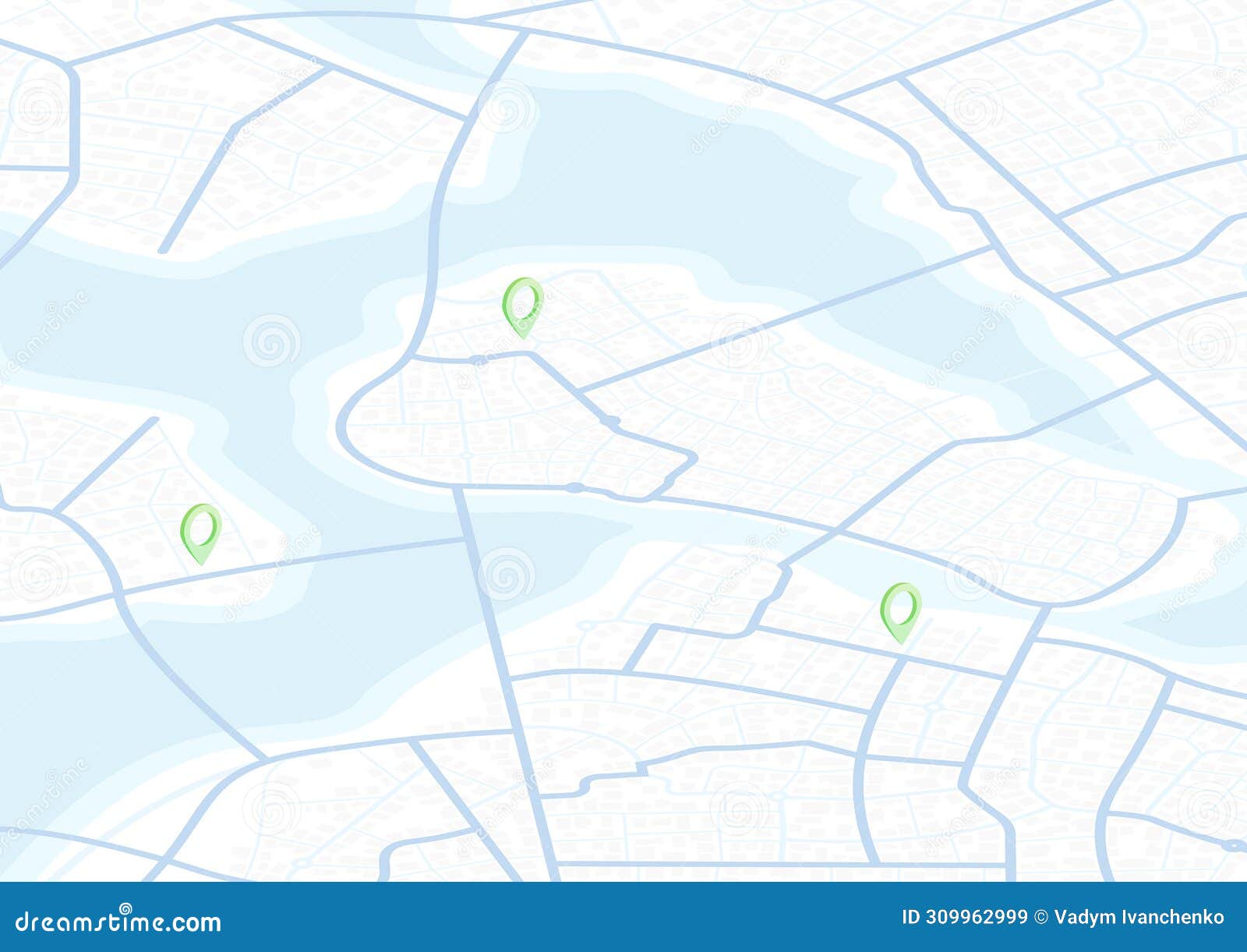 Highlighted Featuring Points of Interest. Isometric Abstract Navigation ...