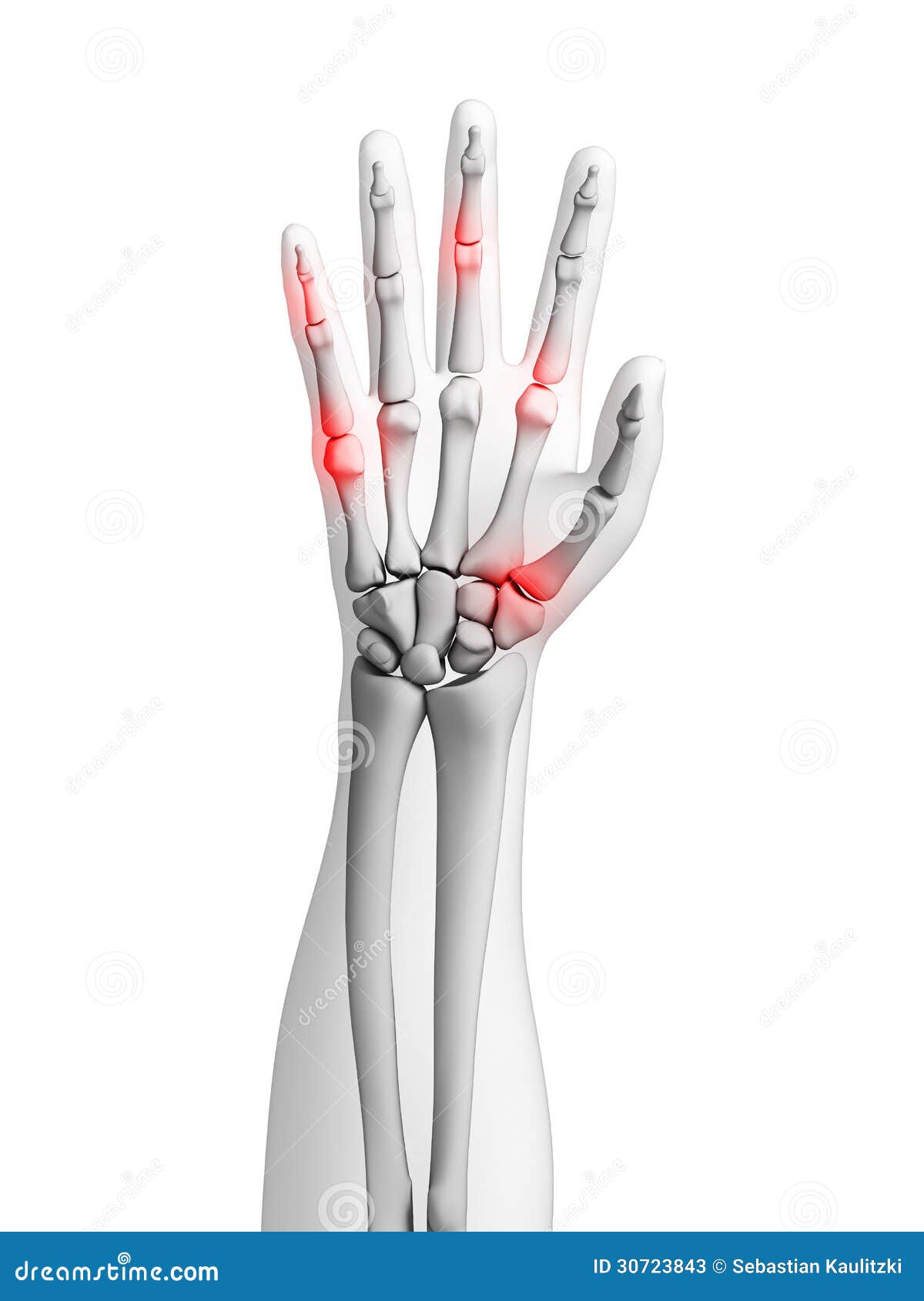 Highlighted finger joints stock illustration. Illustration of hand ...