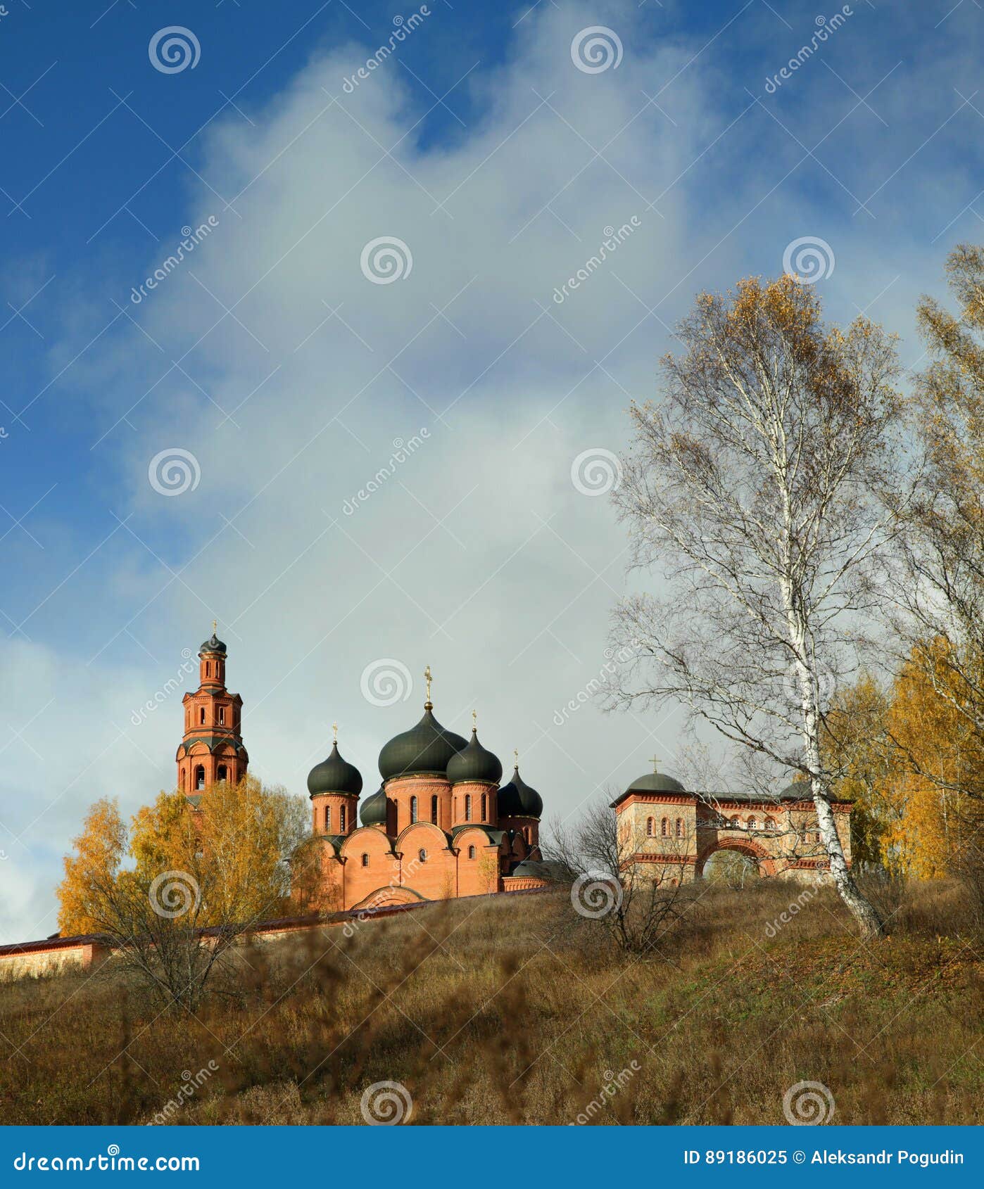 Highlighted Orthodox Monastery on the Background of Clouds in Autumn ...