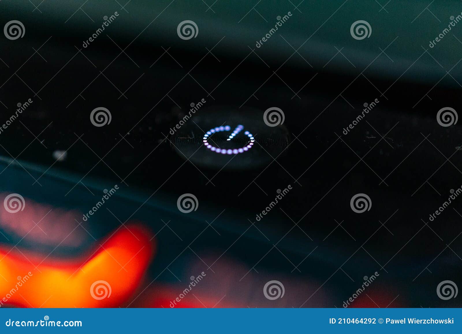 Highlighted Power Button on Laptop with Red Highlighted Keyboard Stock ...