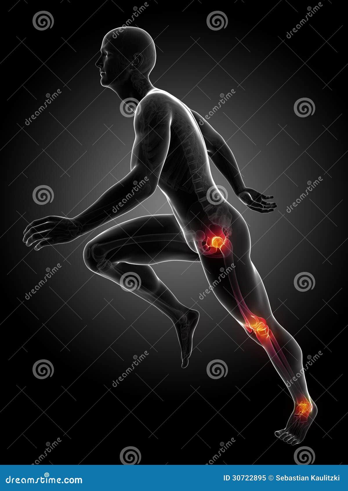 Highlighted runner joints stock illustration. Illustration of ...