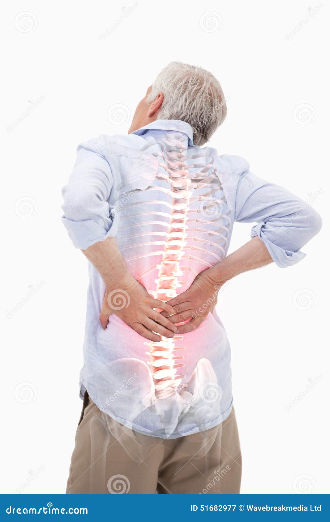 Highlighted Spine of Man with Back Pain Stock Image - Image of hand ...