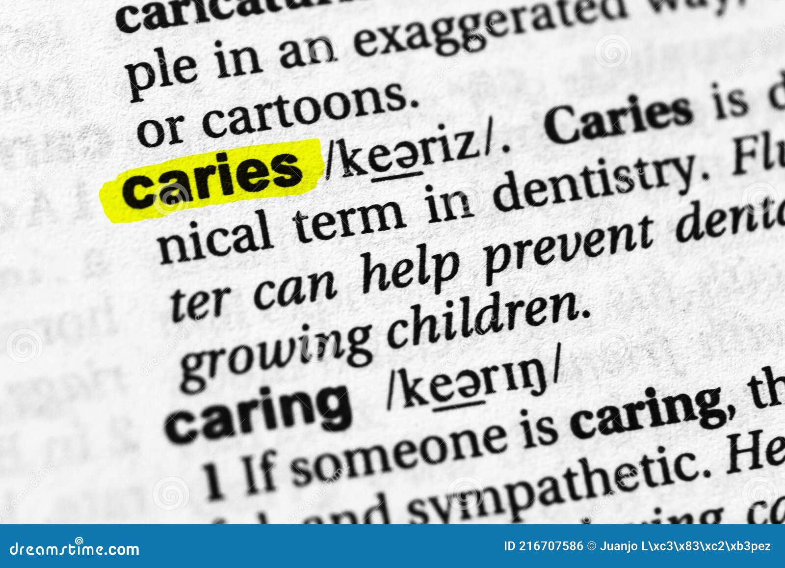 Highlighted Word Caries Concept and Meaning Stock Photo - Image of ...
