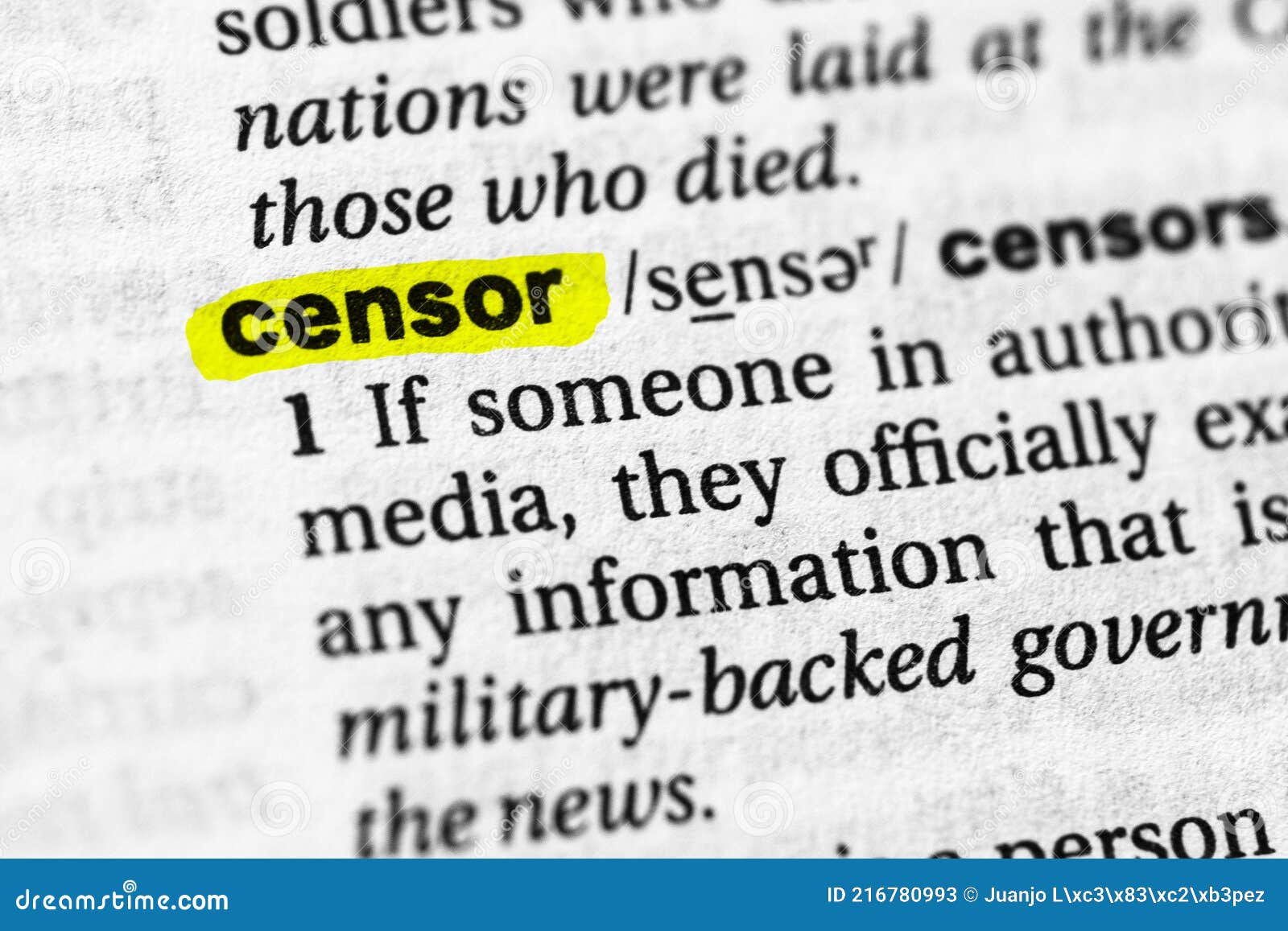 Highlighted Word Censor Concept and Meaning Stock Image - Image of ...