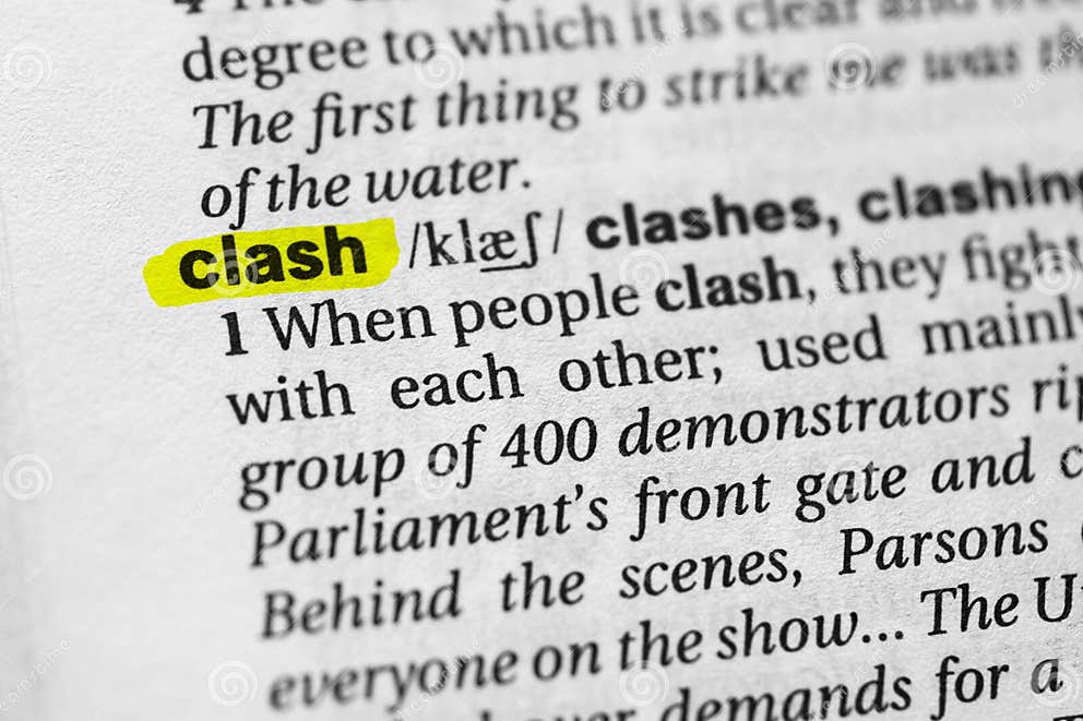 Highlighted Word Clash Concept and Meaning Stock Image - Image of word ...