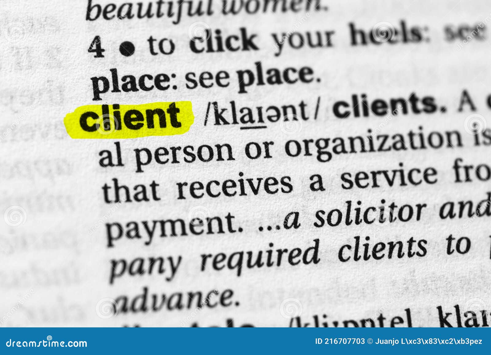 Highlighted Word Client Concept and Meaning Stock Image - Image of ...
