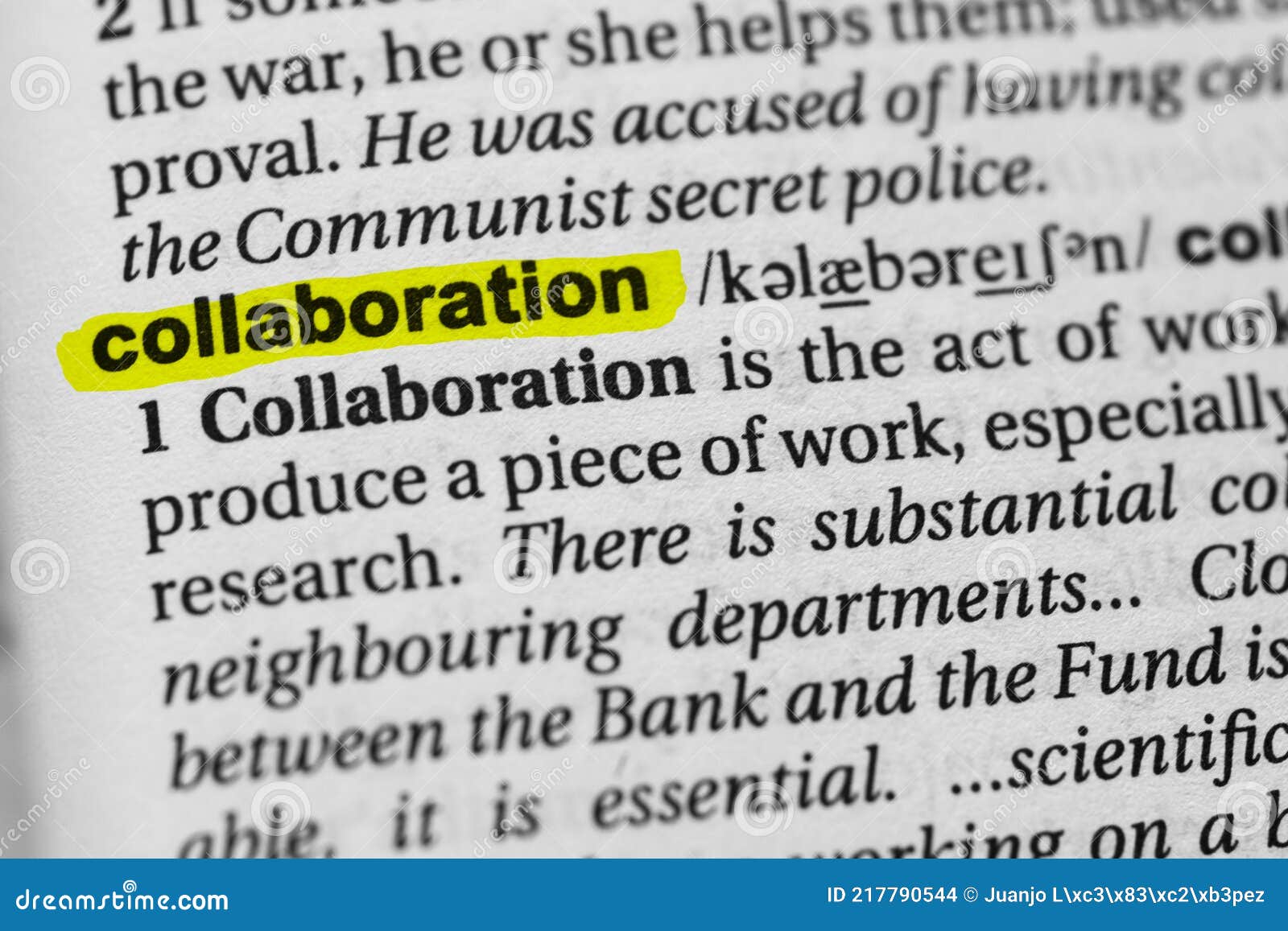 Highlighted Word Collaboration Concept and Meaning Stock Photo - Image ...
