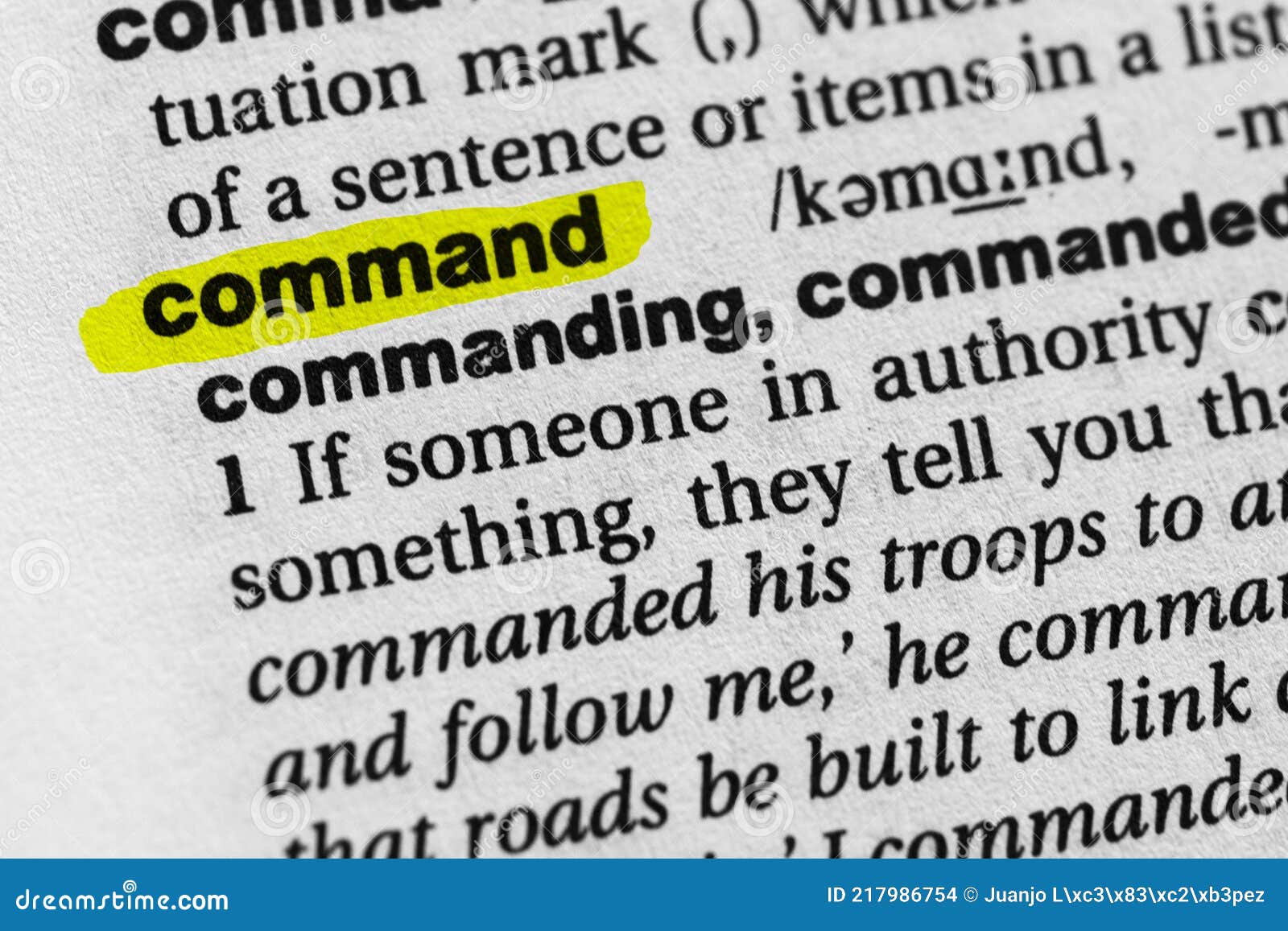 Highlighted Word Command Concept and Meaning Stock Photo - Image of ...