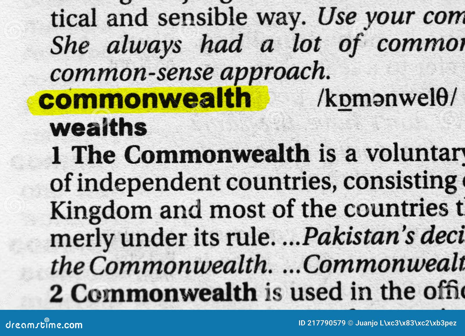 Highlighted Word Commonwealth Concept and Meaning Stock Image - Image ...