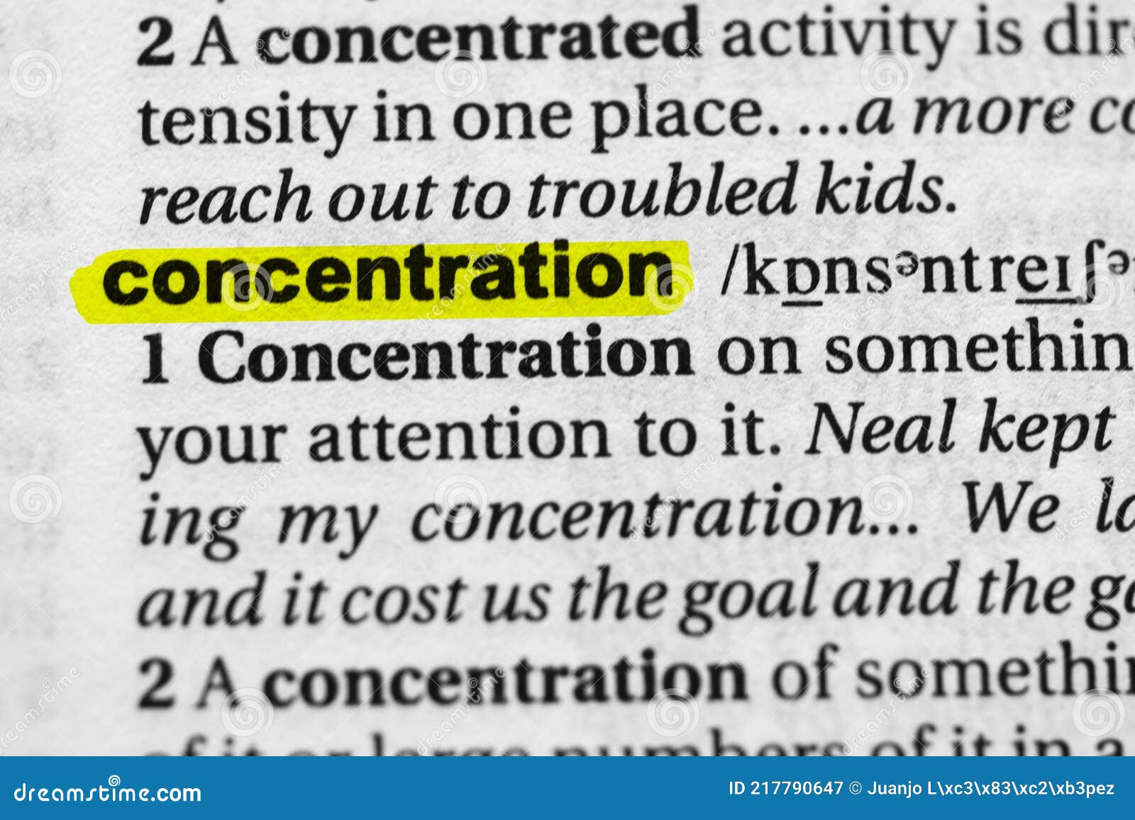 Highlighted Word Concentration Concept and Meaning Stock Image - Image ...