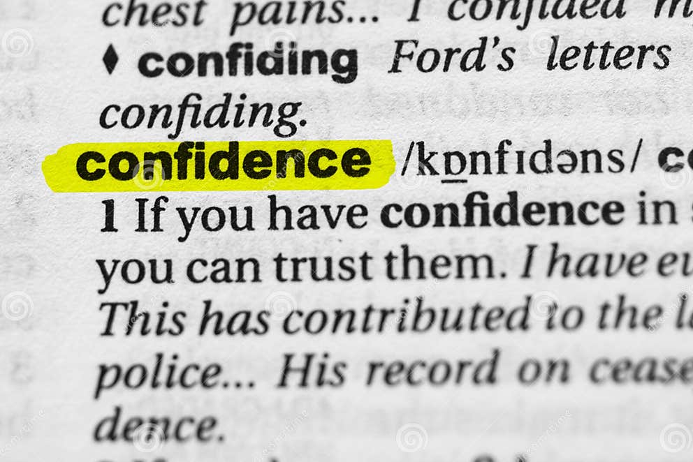 Highlighted Word Confidence Concept and Meaning Stock Image - Image of ...