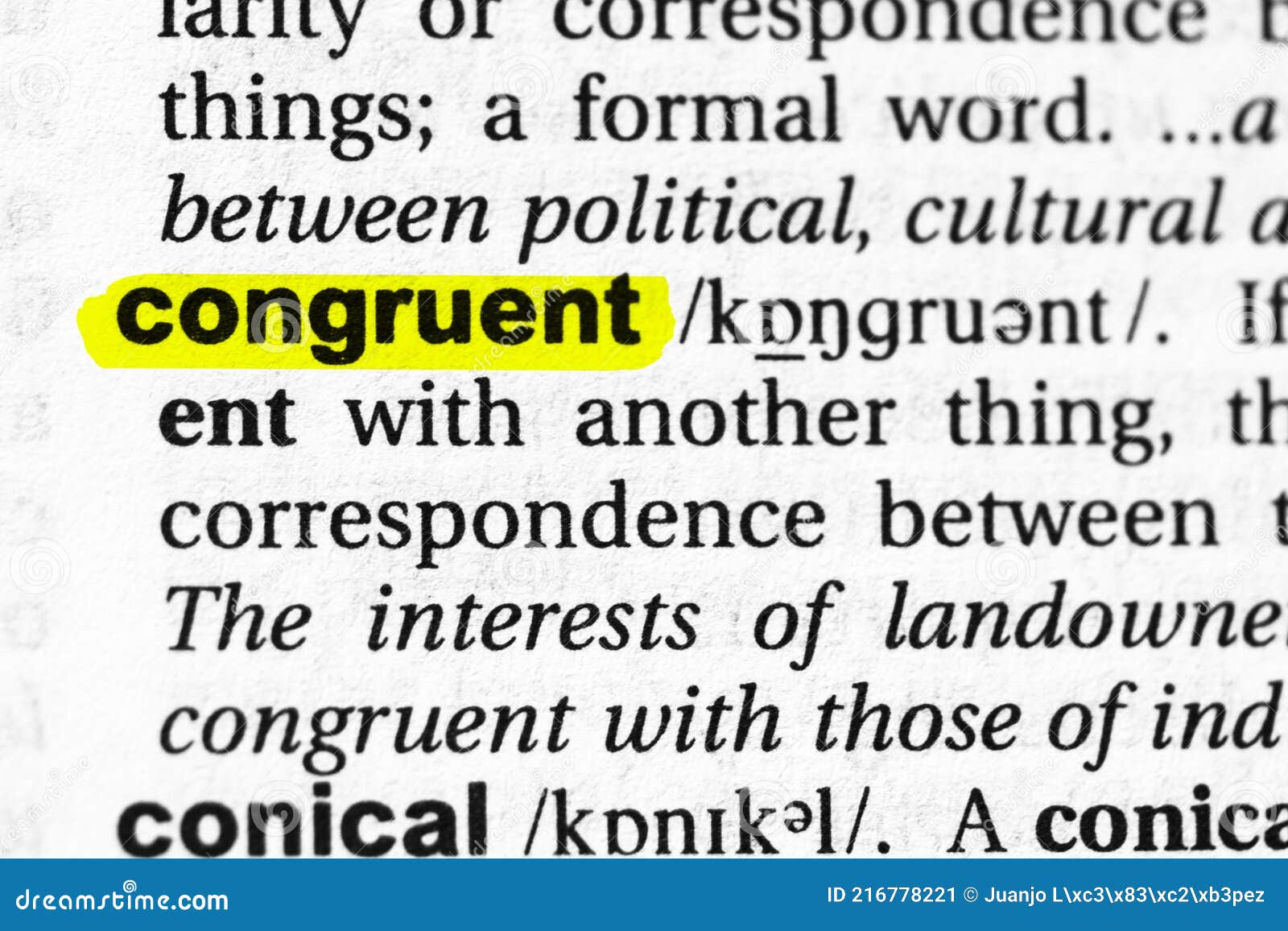 Highlighted Word Congruent Concept and Meaning Stock Image - Image of ...