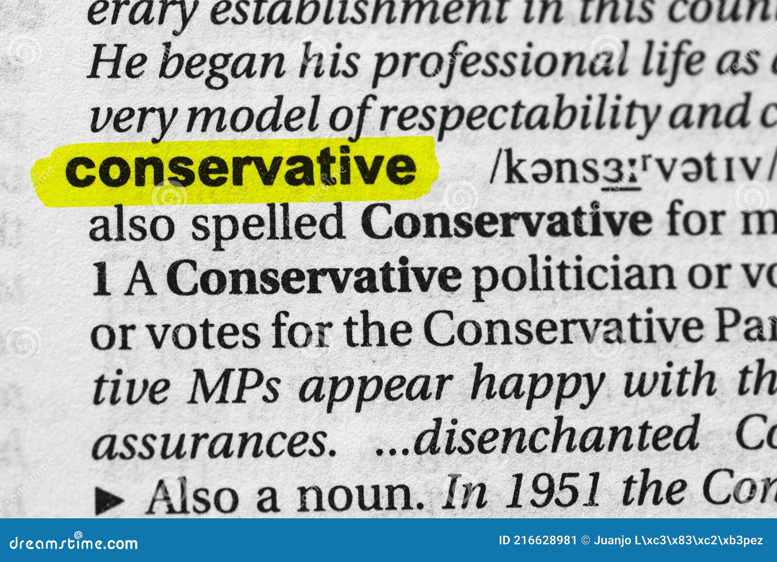 Highlighted Word Conservative Concept and Meaning Stock Image - Image ...