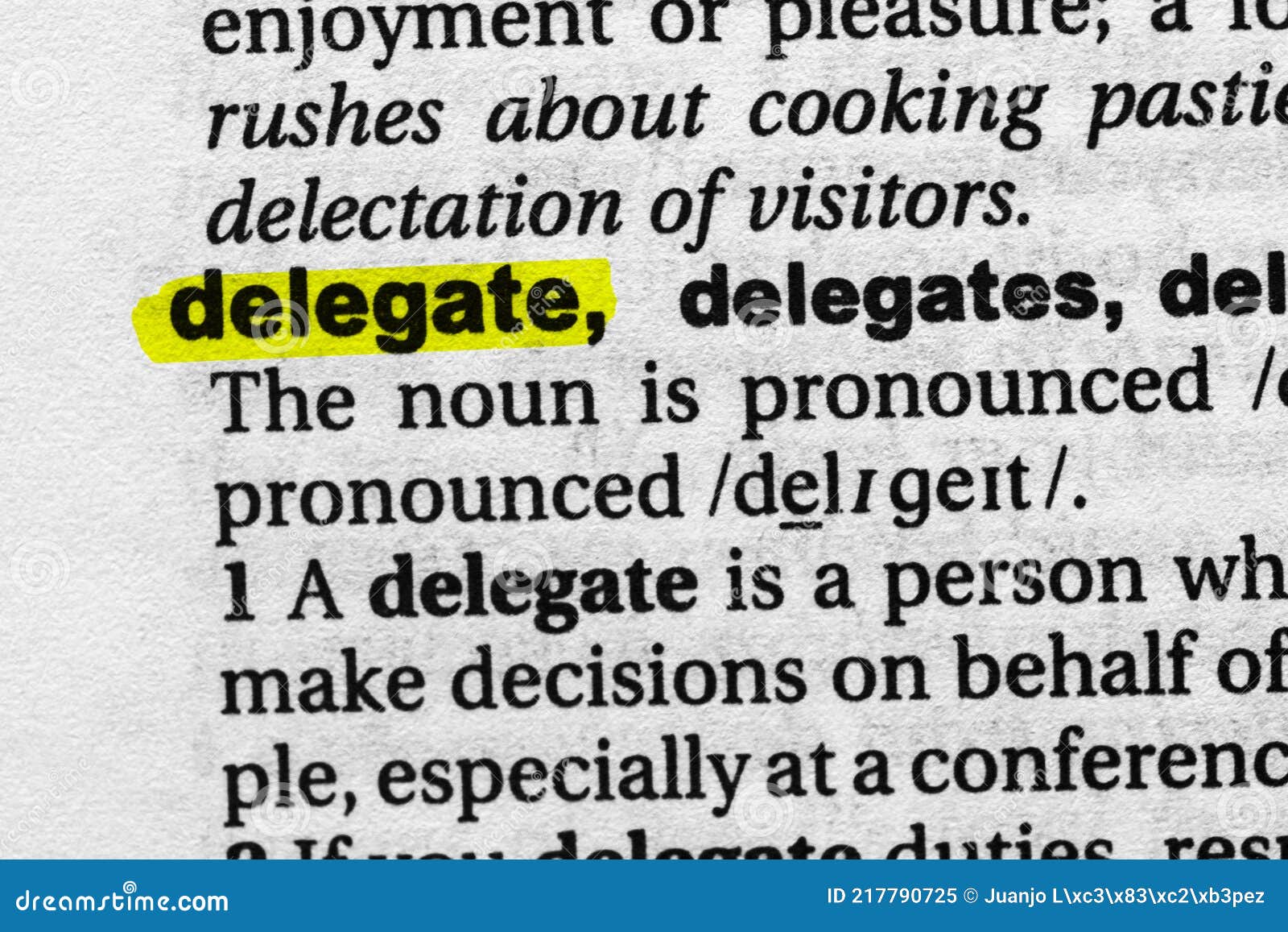 Highlighted Word Delegate Concept and Meaning Stock Image - Image of ...