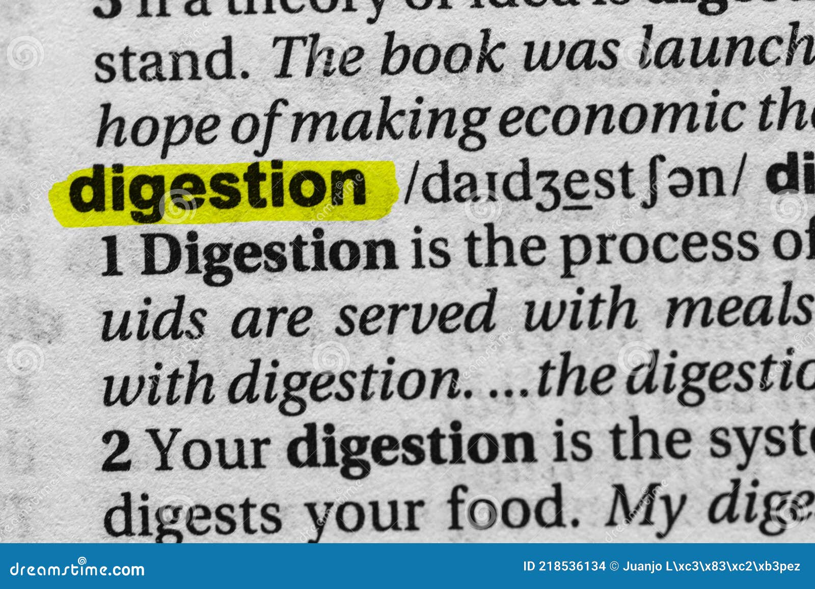 Highlighted Word Digestion Concept and Meaning Stock Photo - Image of ...