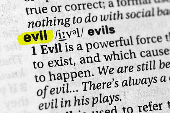 Highlighted Word Evil Concept and Meaning Stock Image - Image of yellow ...