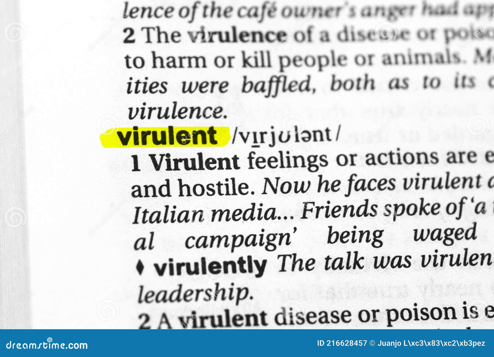 Highlighted Word Virulent Concept and Meaning Stock Image - Image of ...