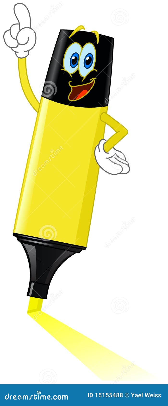 Highlighter stock vector. Illustration of bright, permanent - 15155488