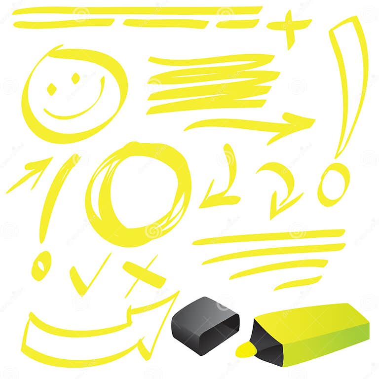 Highlighter Doodle stock vector. Illustration of drawing - 44238957