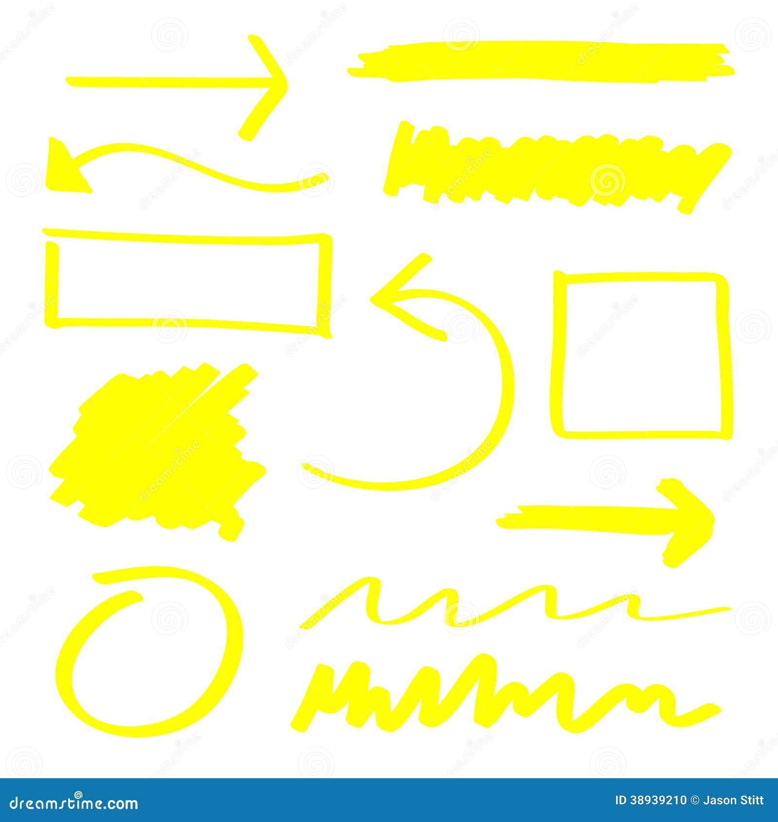 Highlighter Elements stock vector. Illustration of scribble - 38939210