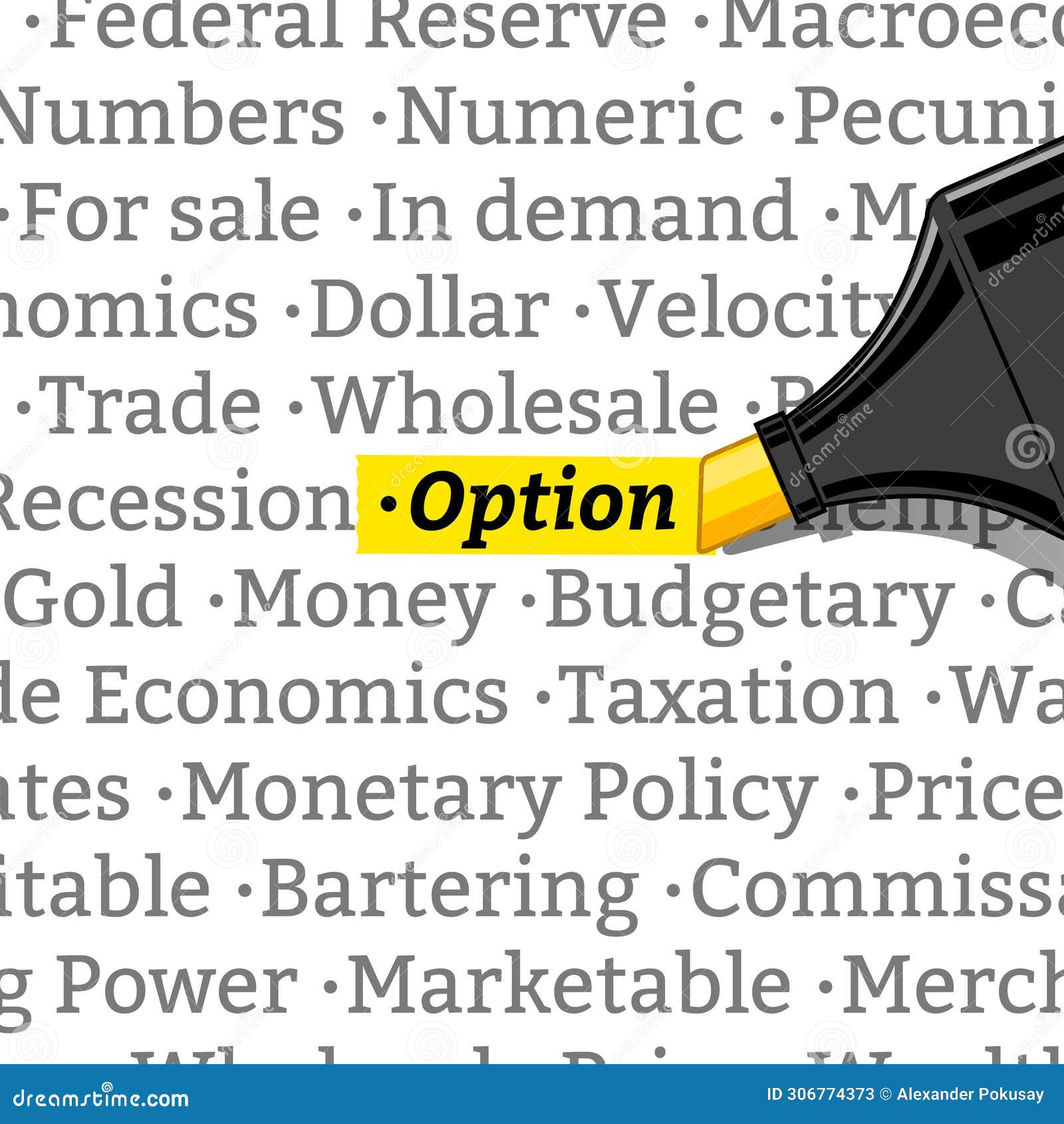 Highlighter Highlights the Word Option Vector Stock Vector ...