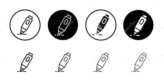 Highlighter Icon Isolated Flat Vector in Outline Stock Vector ...