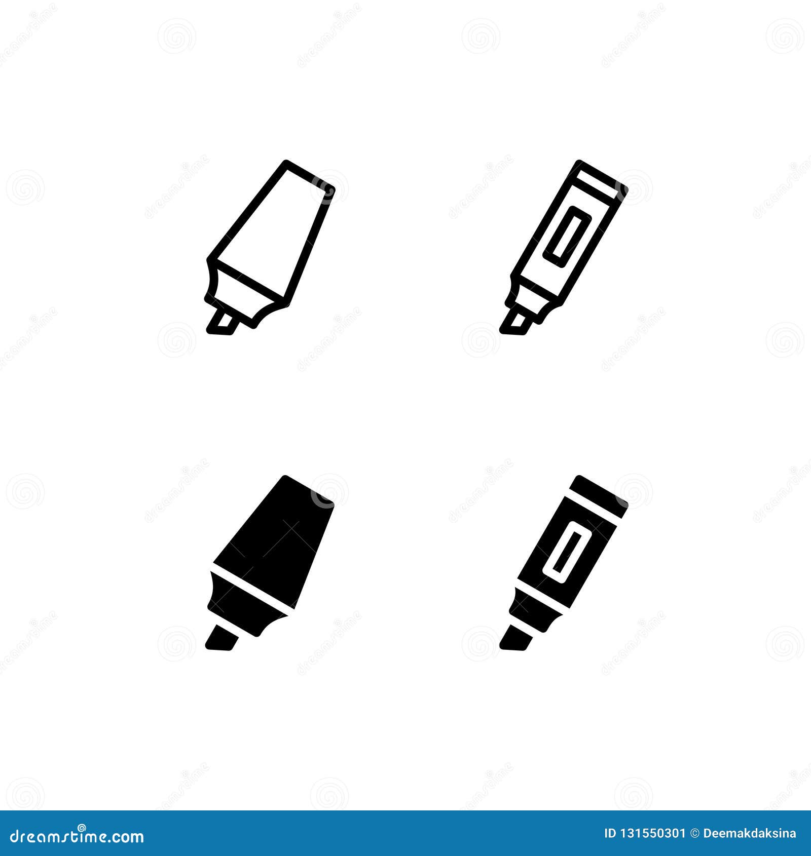 Highlighter Icon Logo Vector Symbol. Marker Icon Isolated on White ...