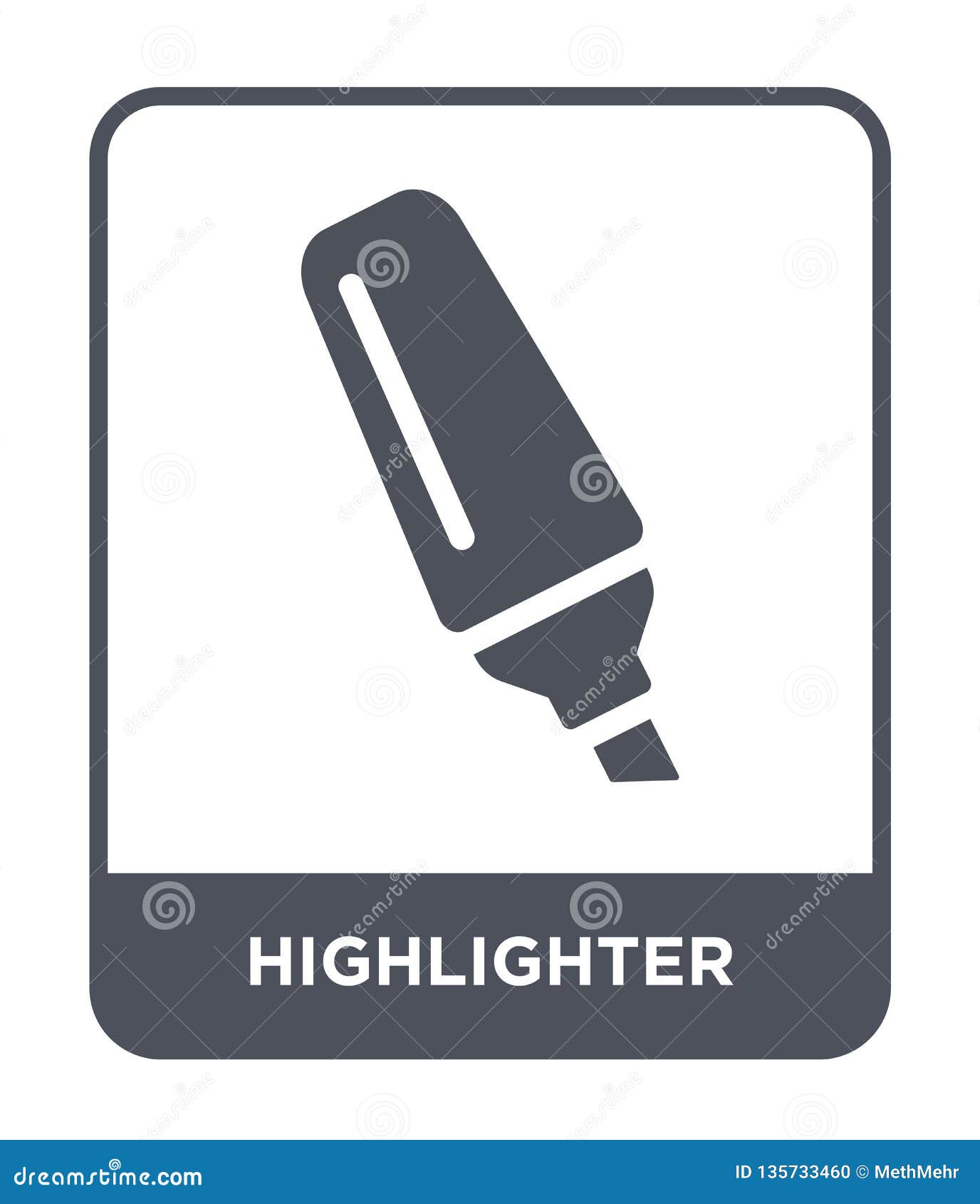 Highlighter Icon in Trendy Design Style. Highlighter Icon Isolated on ...