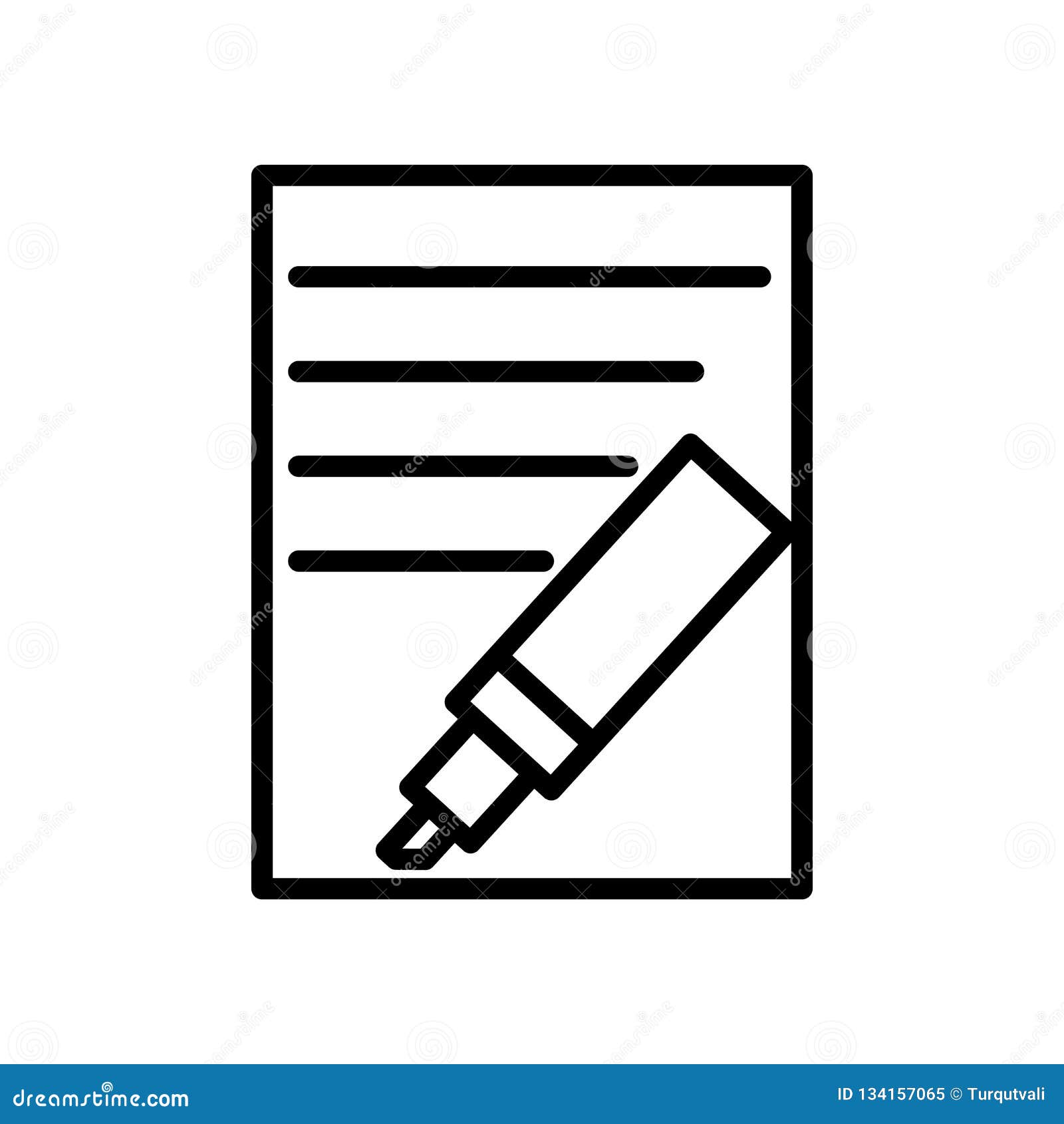 Highlighter Icon Vector Isolated on White Background, Highlighter Sign ...