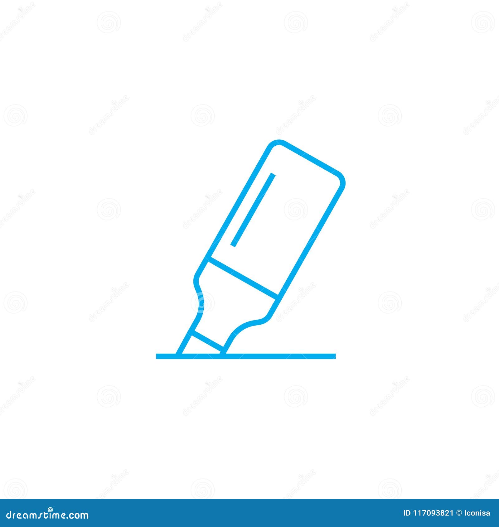 Highlighter Linear Icon Concept. Highlighter Line Vector Sign, Symbol ...
