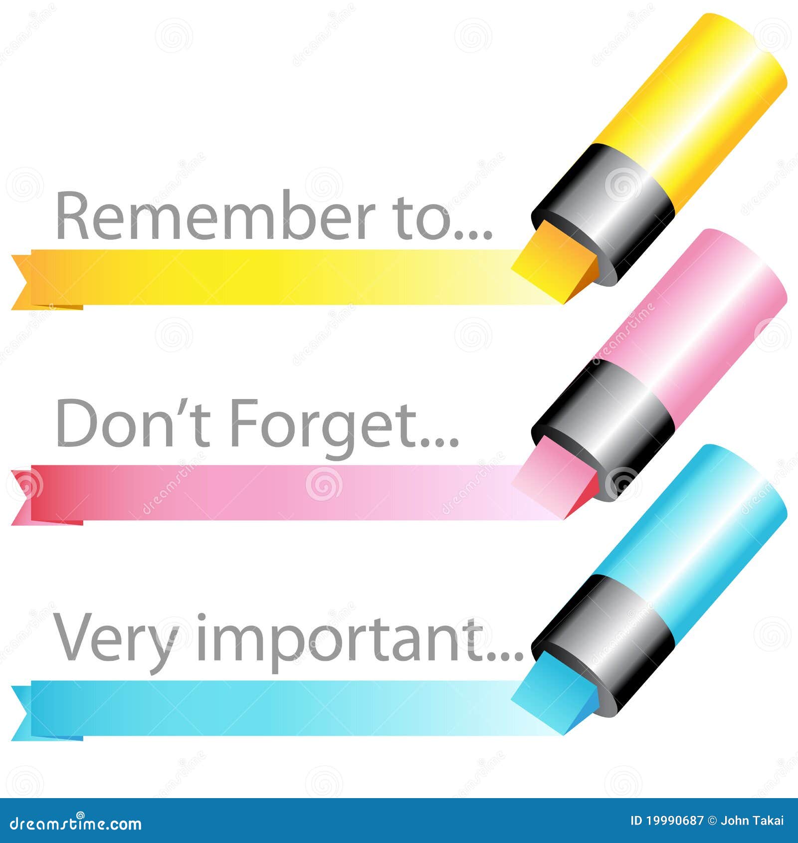 Highlighter Marker Ribbon Set Stock Vector - Illustration of important ...