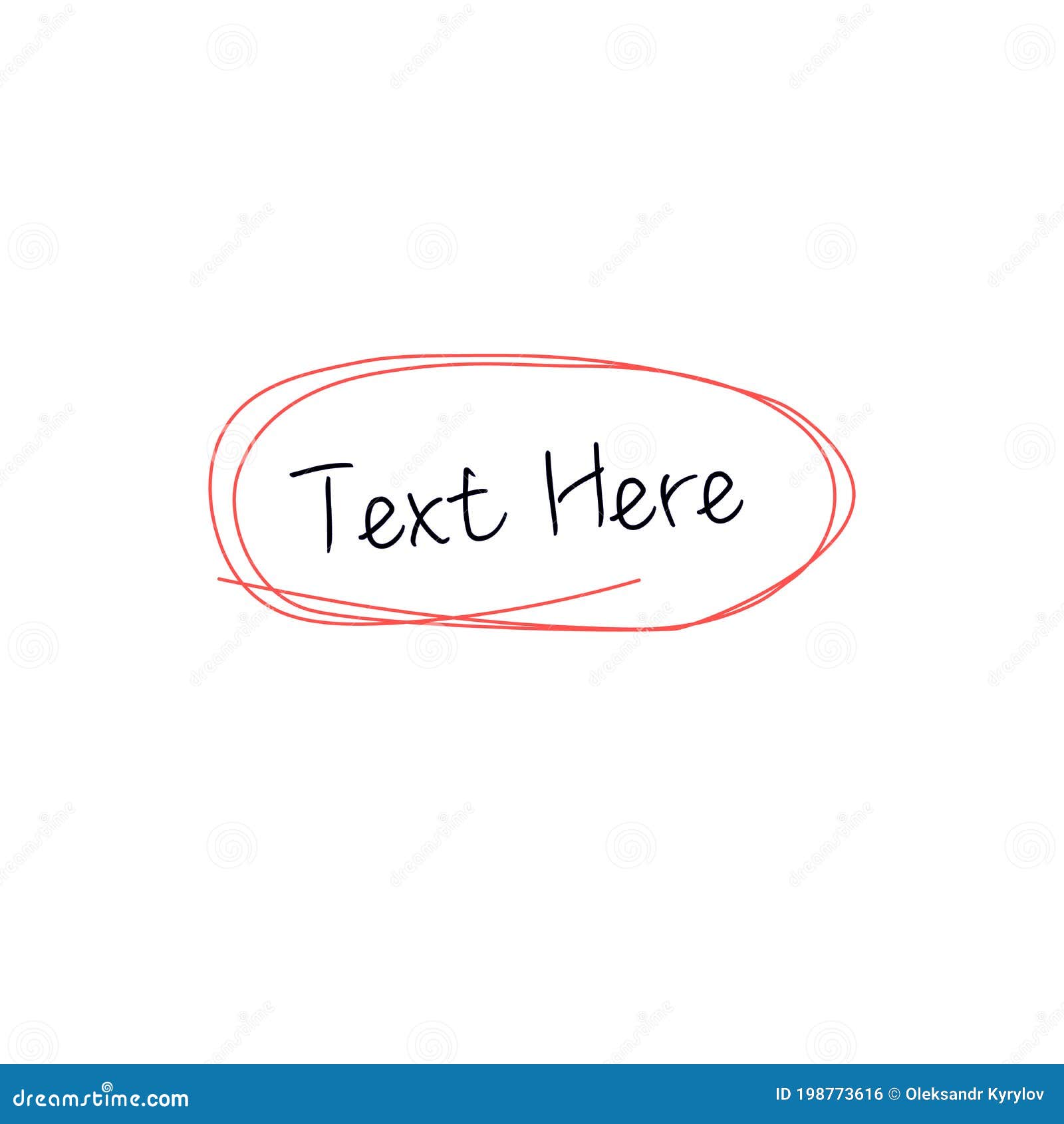 Highlighter and Marker the Text, Hand Drawn Circle Lines. Stock Vector ...