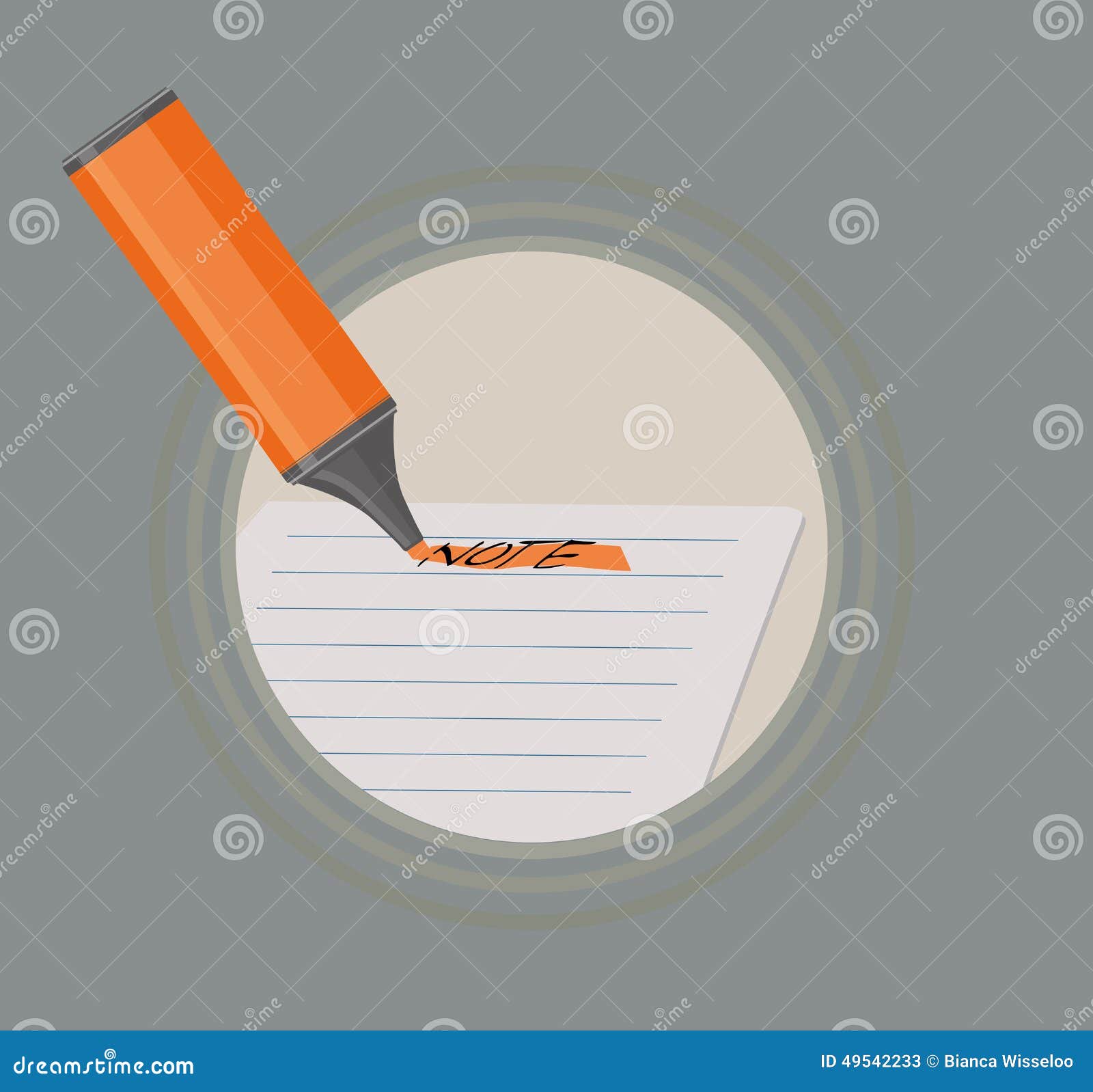 A highlighter marking note stock vector. Illustration of vectors - 49542233