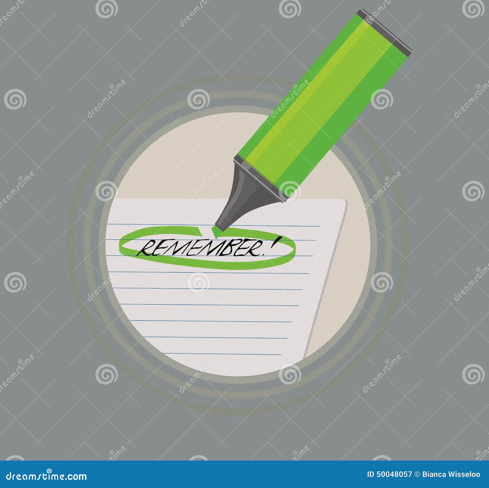 A Highlighter Marking Remember Stock Vector - Illustration of ...