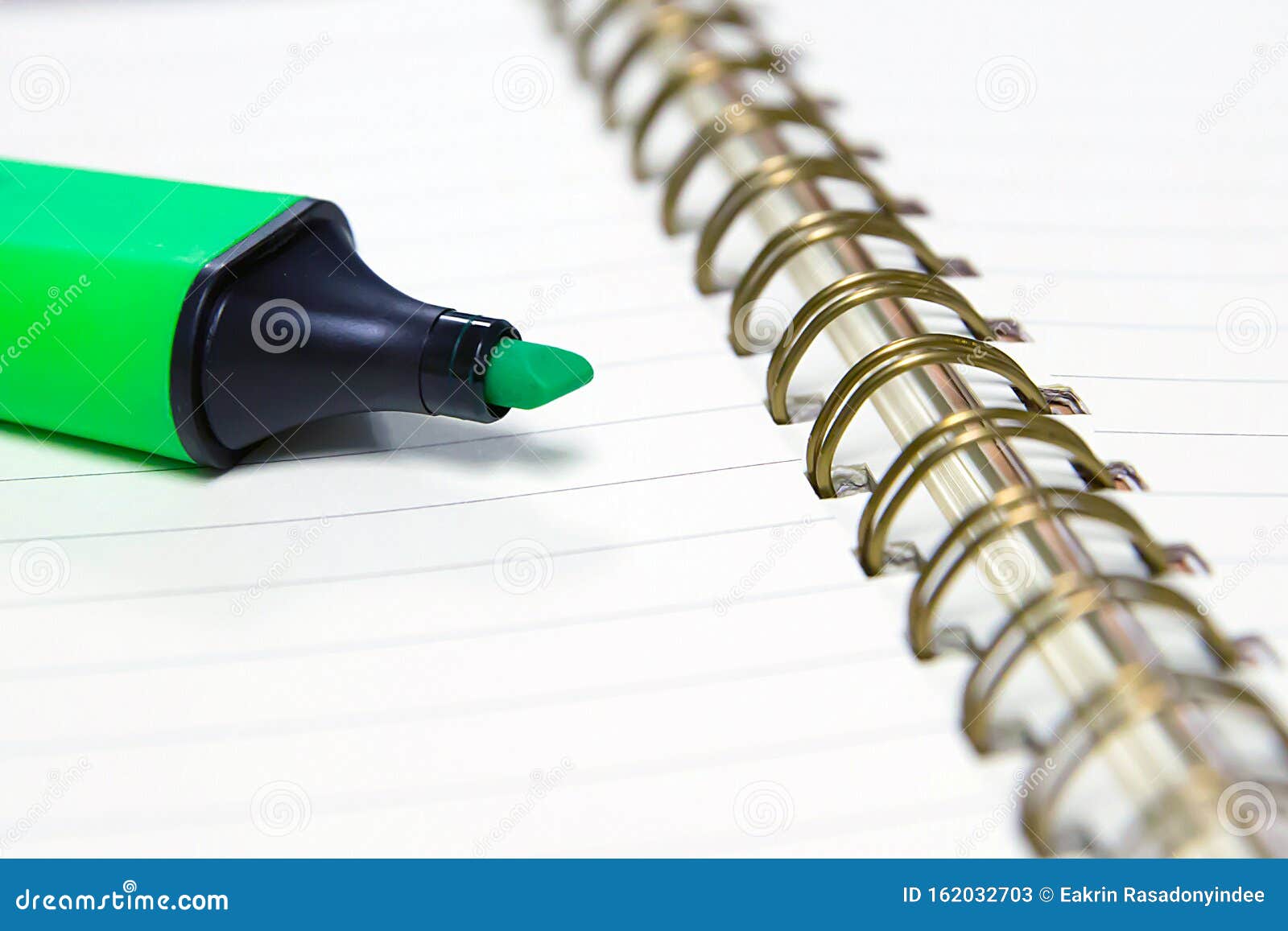 Highlighter Pen and Notebook. Stock Image - Image of drawing, equipment ...