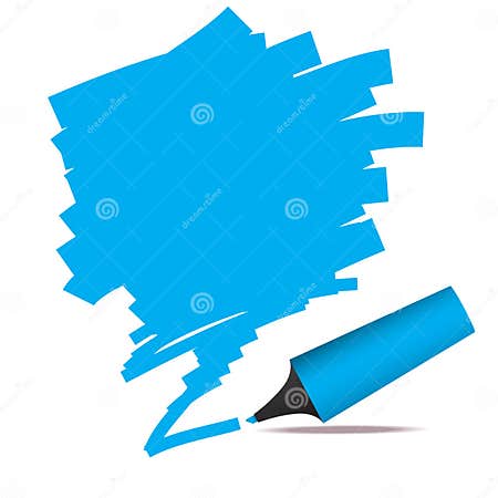 Highlighter Pen with Scribble Grunge Stock Vector - Illustration of ...