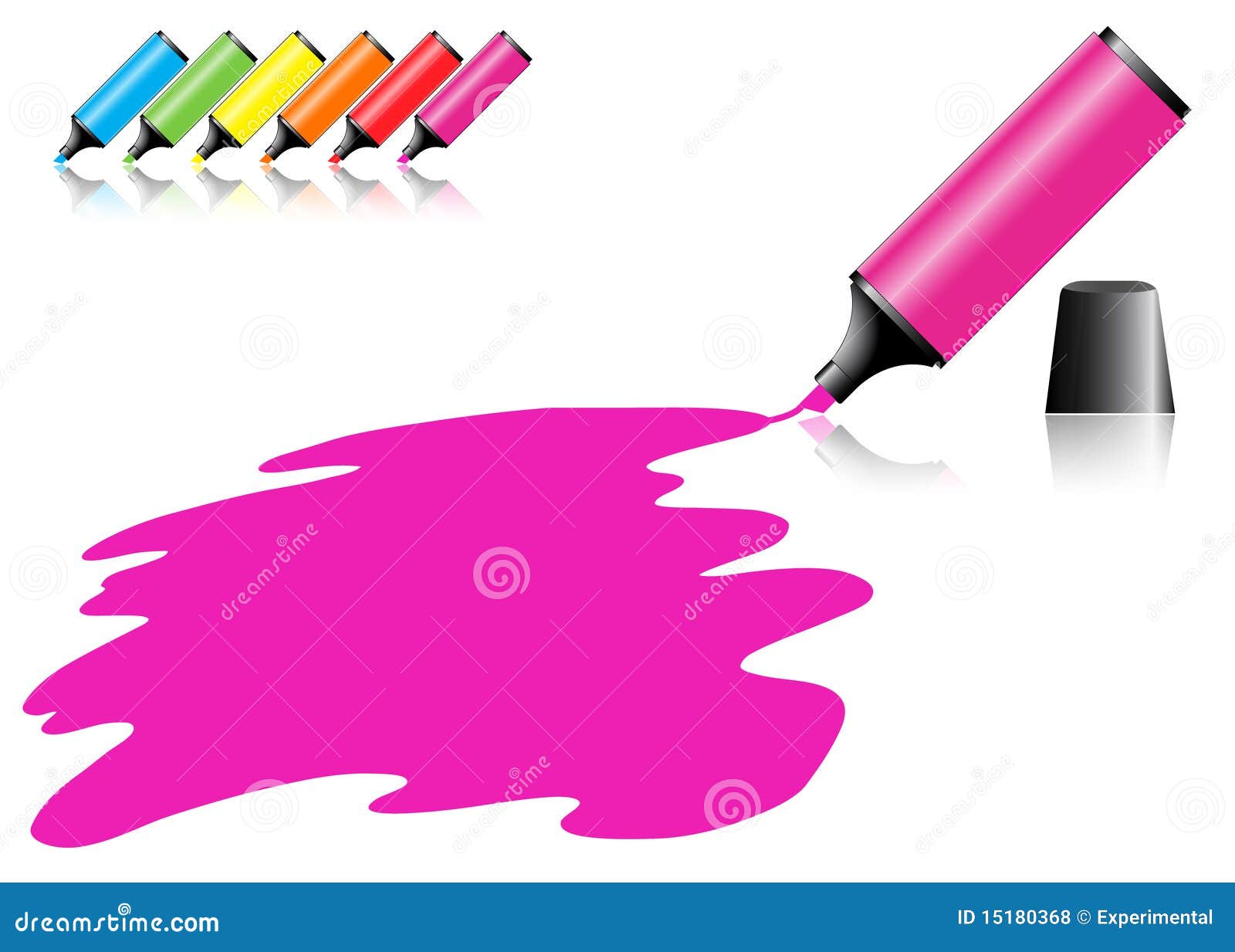 Highlighter Pen with Scribbles Stock Vector - Illustration of grunge ...