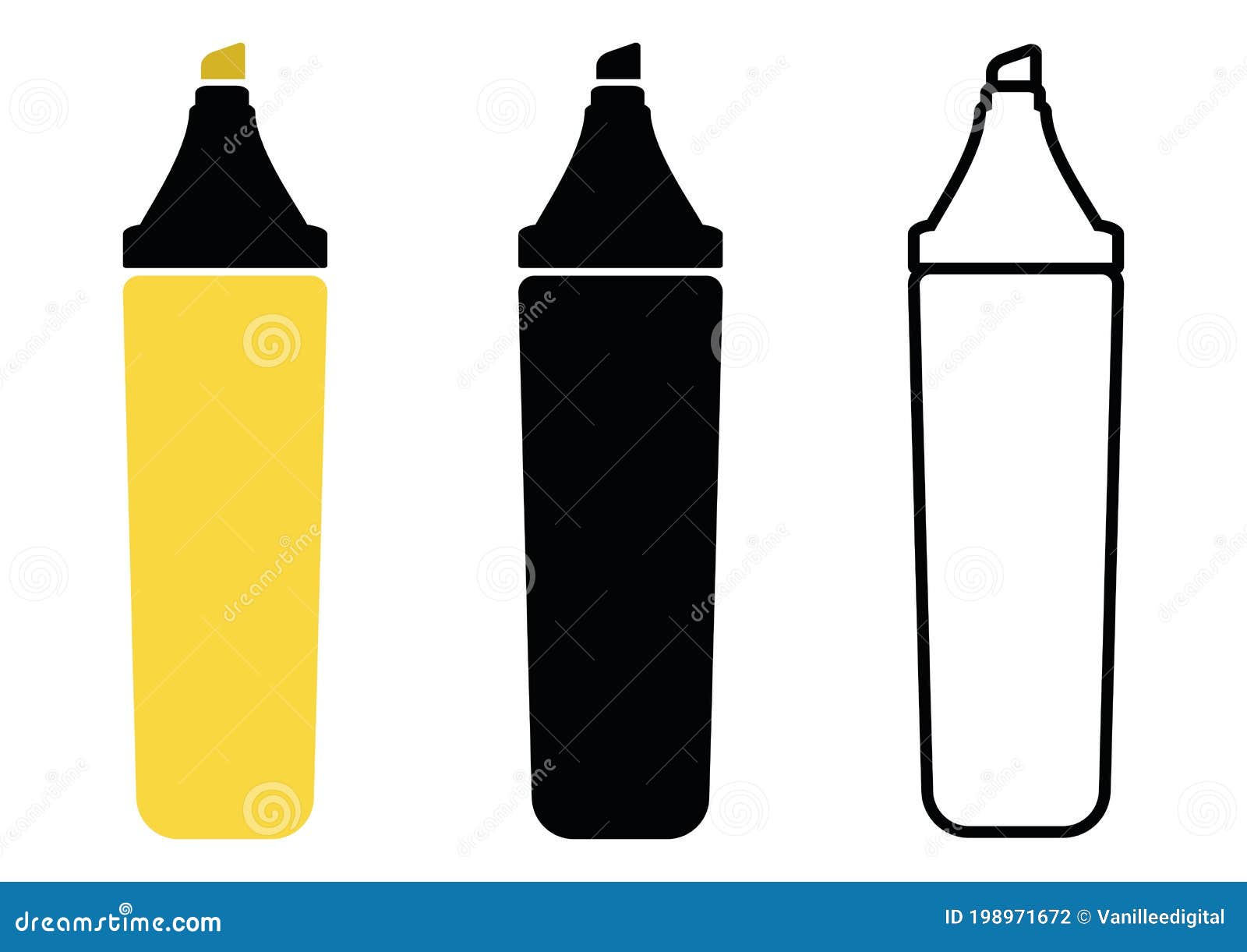 Highlighter Pen Vector stock vector. Illustration of marker - 198971672