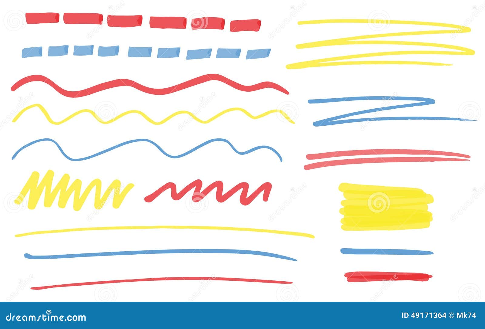 Highlighter vector lines stock vector. Illustration of underlining ...