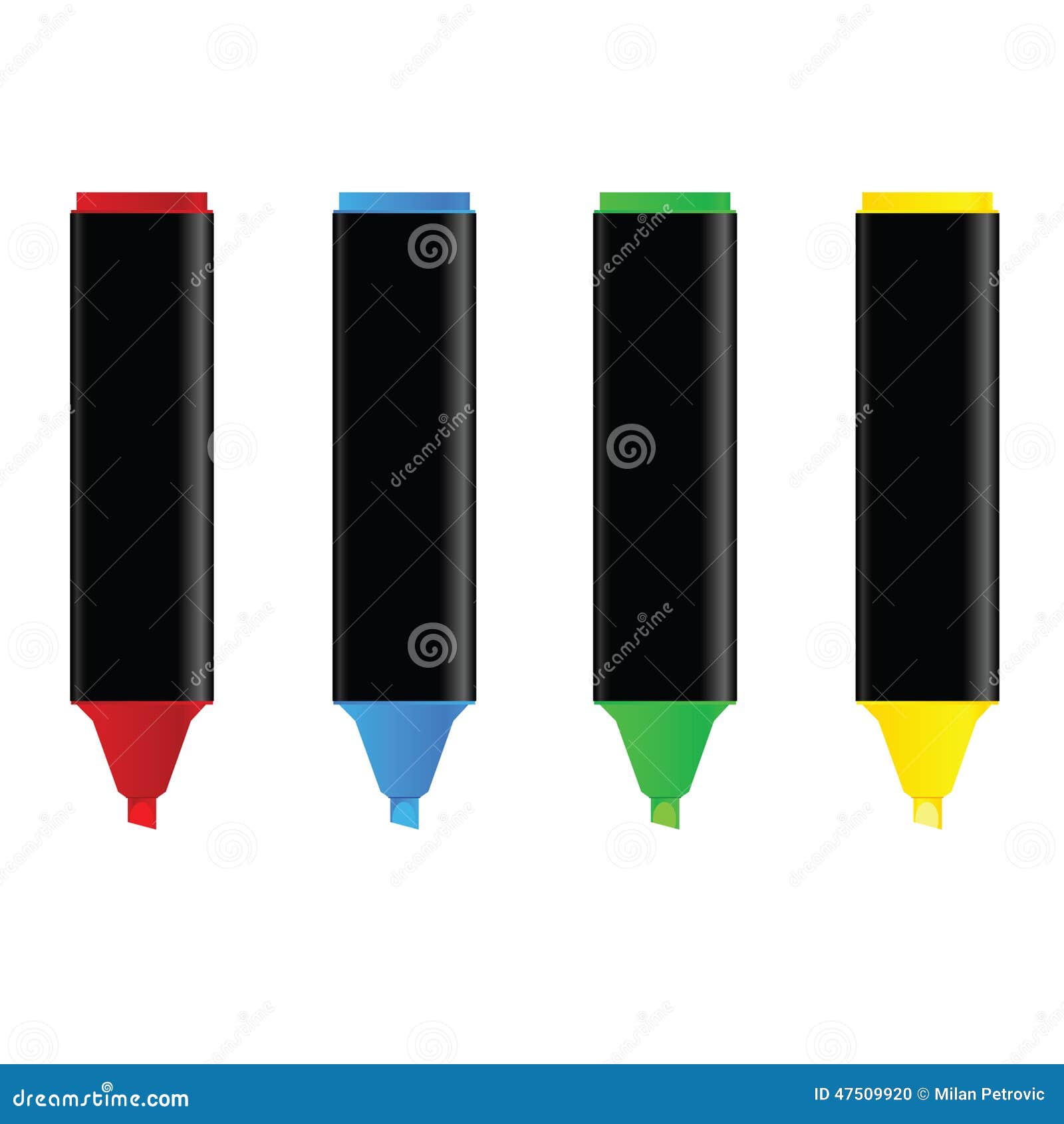 Highlighters in Four Color Vector Illustration Stock Vector ...