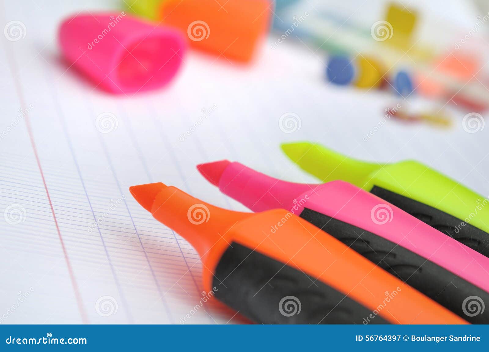 Highlighters and supplies stock image. Image of paper - 56764397