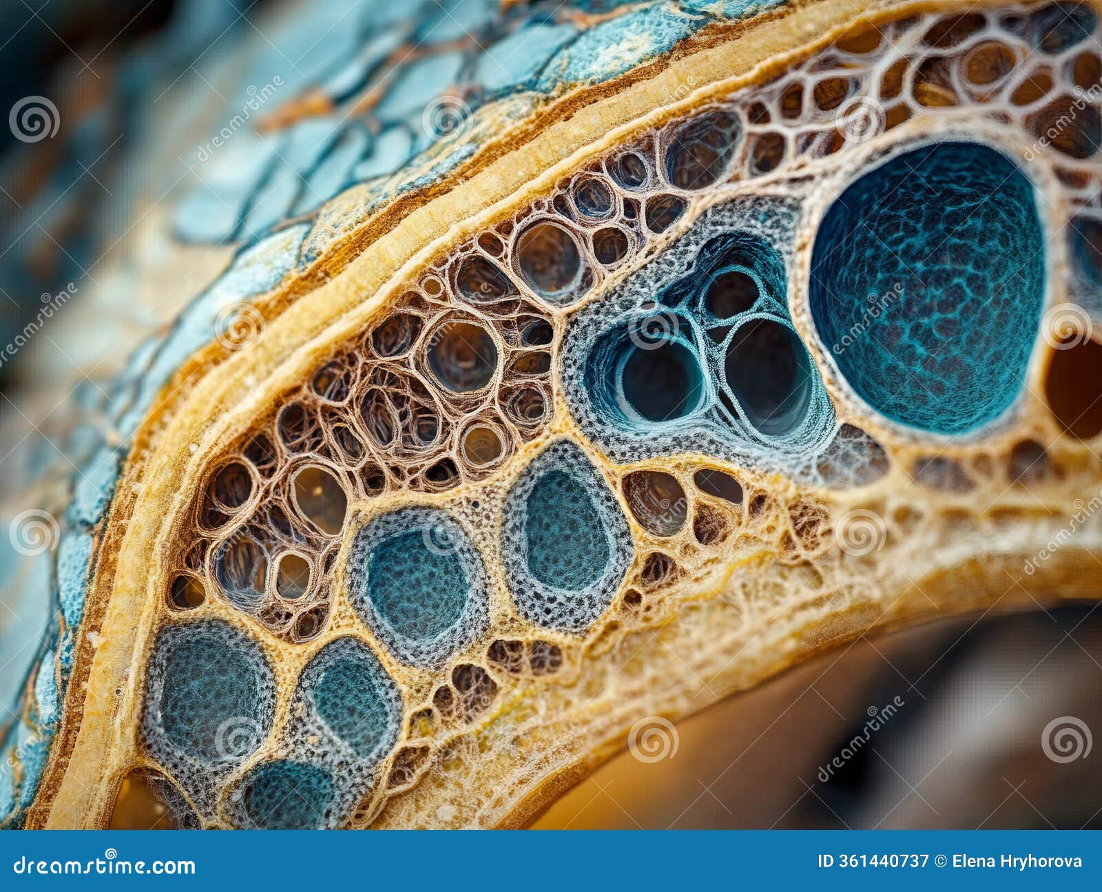 Detailed View of Plant Stem Cross-section Revealing Intricate Cellular ...