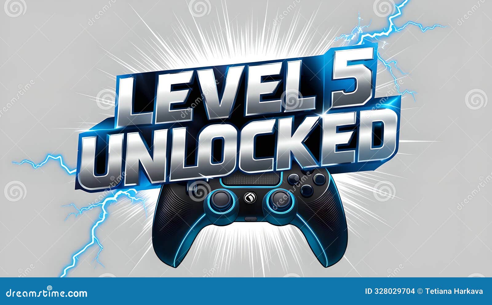 Highlighting LEVEL 5 UNLOCKED in Bold Metallic Text, Exciting Gaming ...