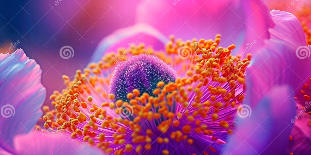 Highlighting the Texture and Shape of Pollen Grains on a Flower ...