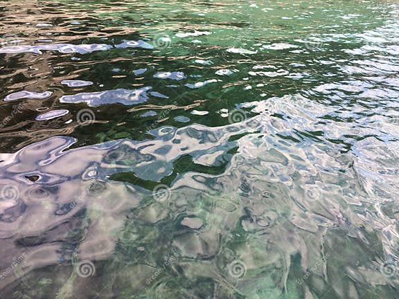 Highlights on Green Sea Water Stock Image - Image of green, reflection ...