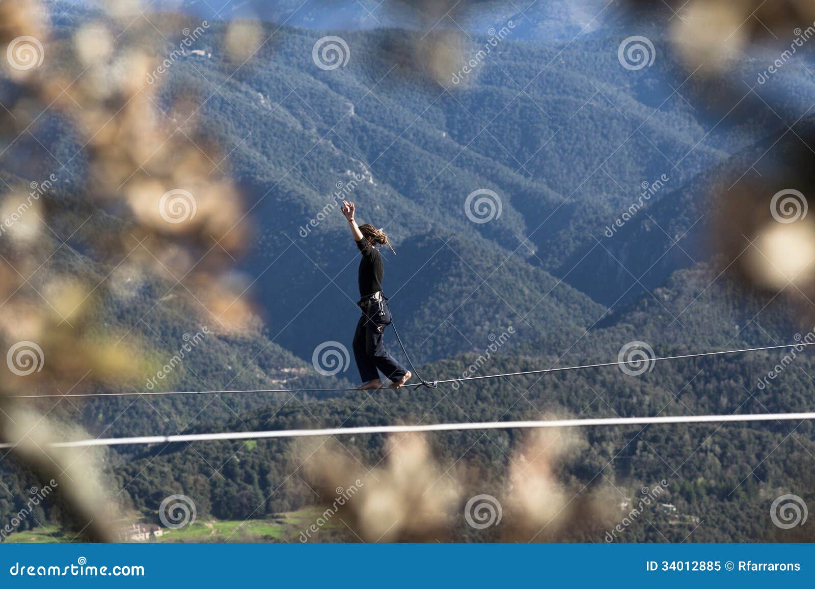 Highline imagem editorial. Imagem de aventura, freestyle - 34012885